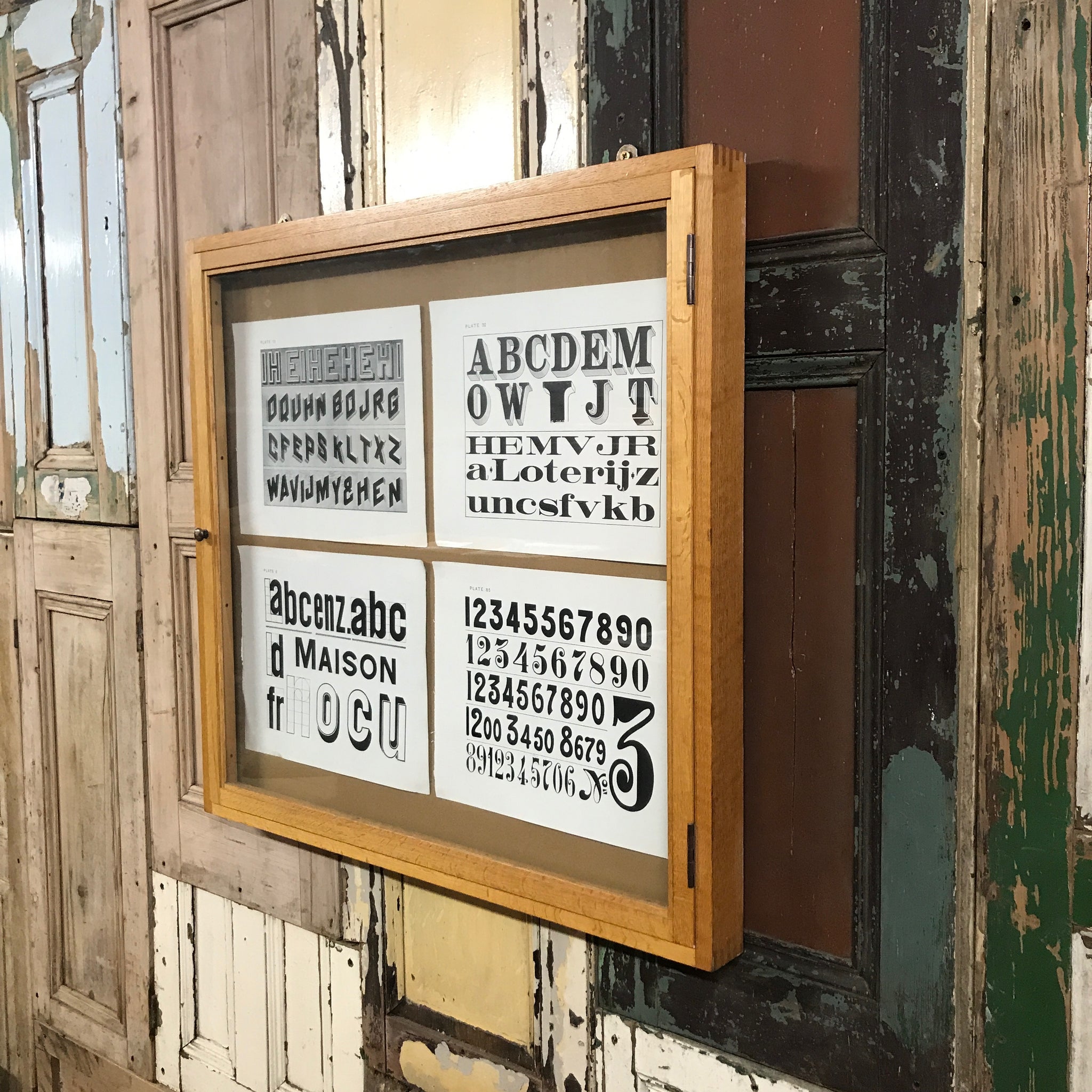 Vintage Oak Post Office Display Case / Box Frame – Mustard Vintage