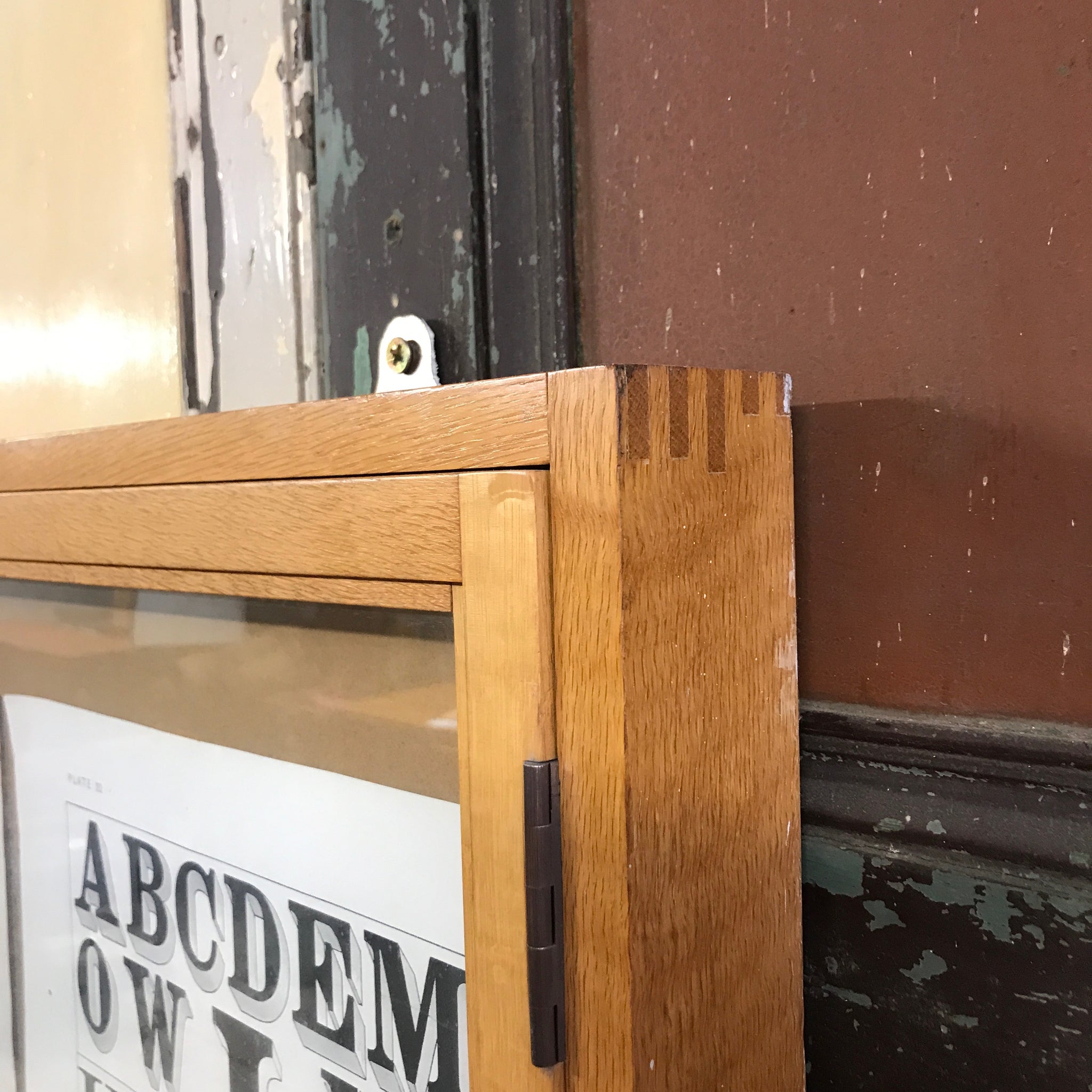 Vintage Oak Post Office Display Case / Box Frame – Mustard Vintage