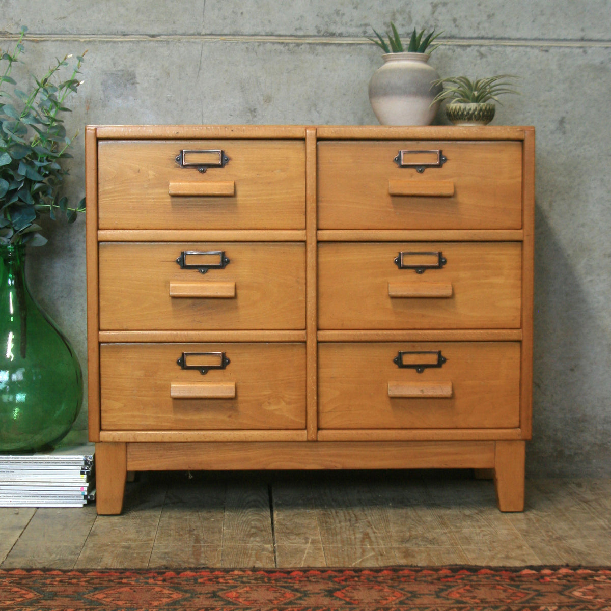 Vintage Rustic School Chest of Drawers – 1206c – Mustard Vintage