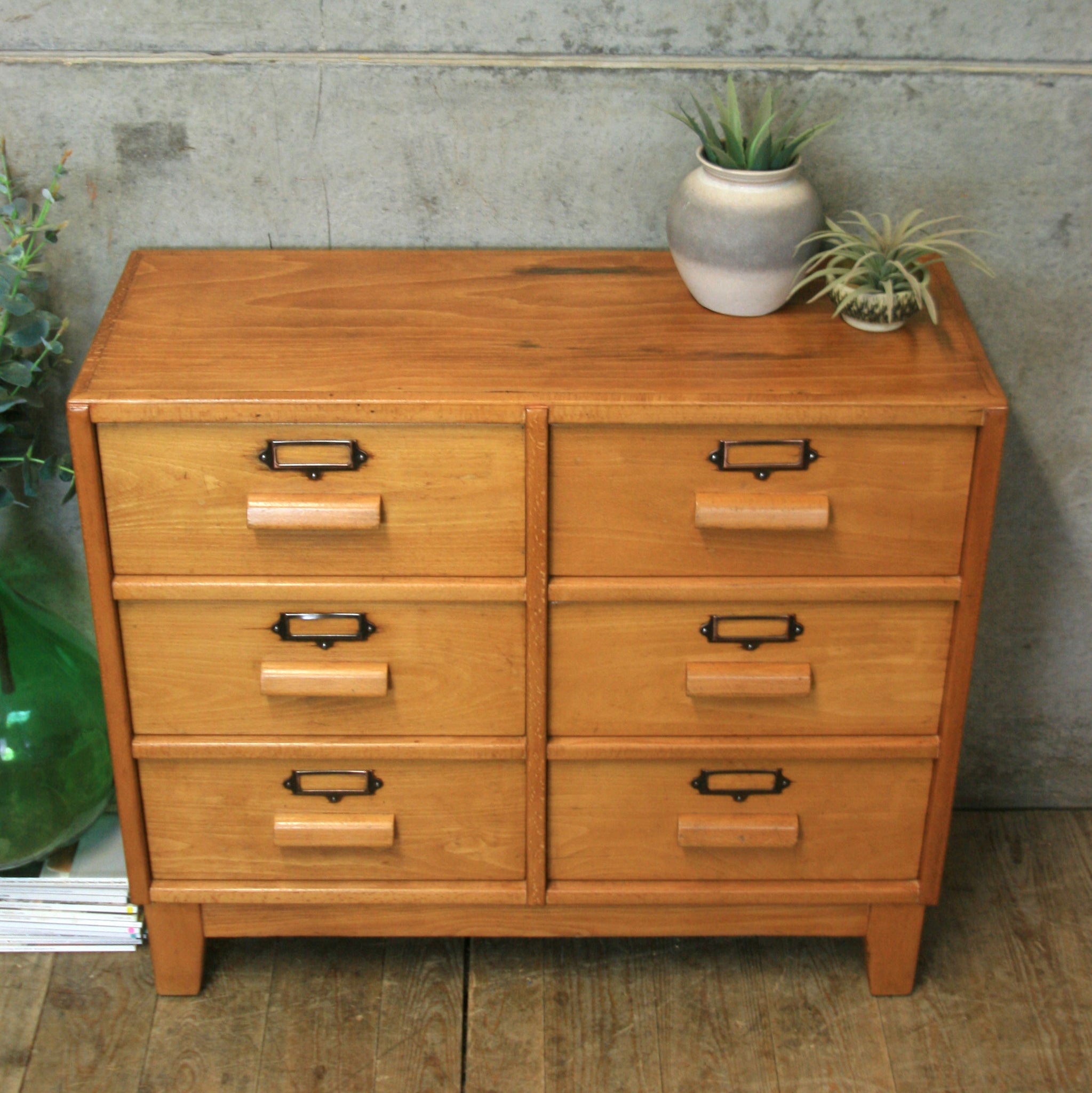 Vintage Rustic School Chest of Drawers – 1206c – Mustard Vintage