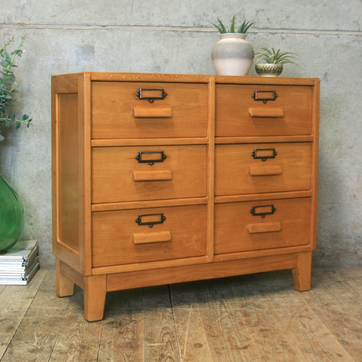 Vintage Rustic School Chest of Drawers – 1206c – Mustard Vintage