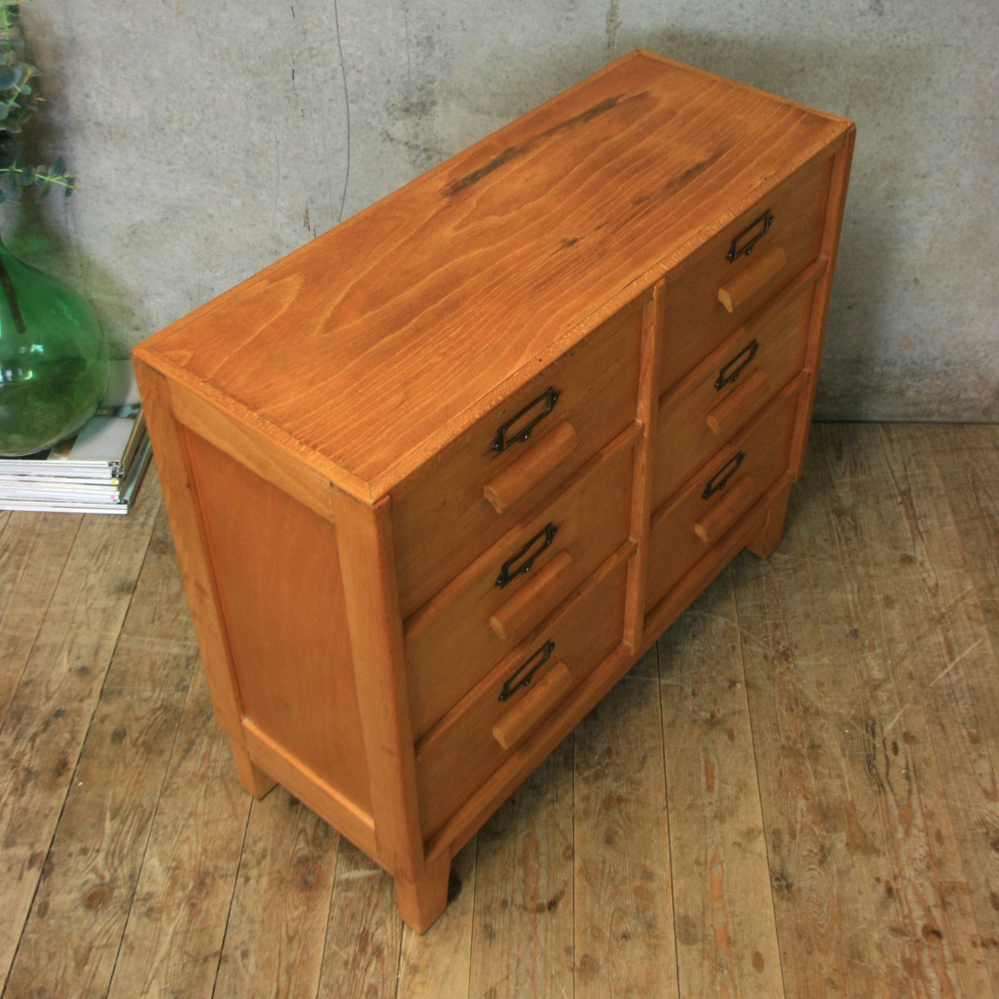 Vintage Rustic School Chest of Drawers – 1206c – Mustard Vintage