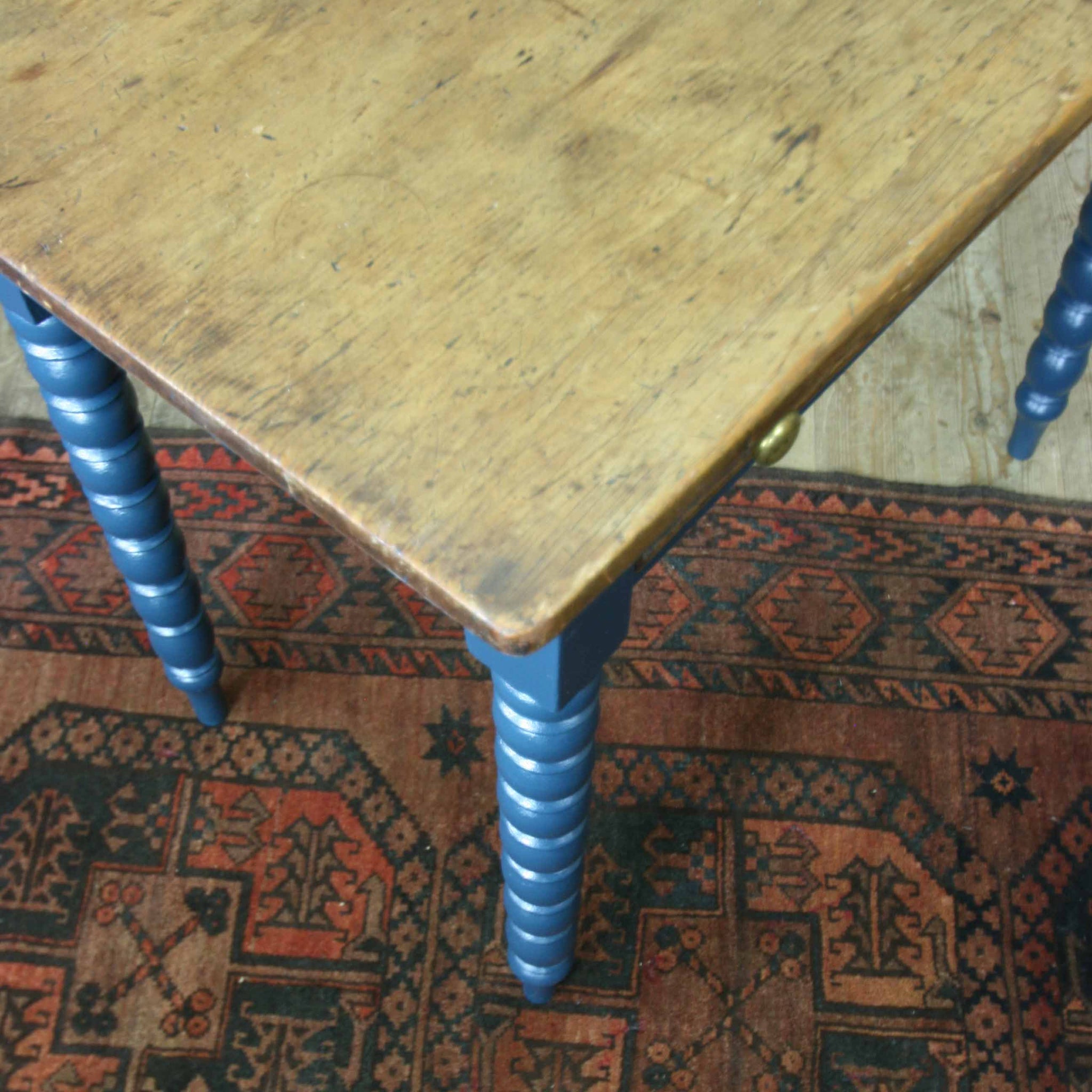 Vintage Oak F&B Painted Rustic Console Table – Mustard Vintage