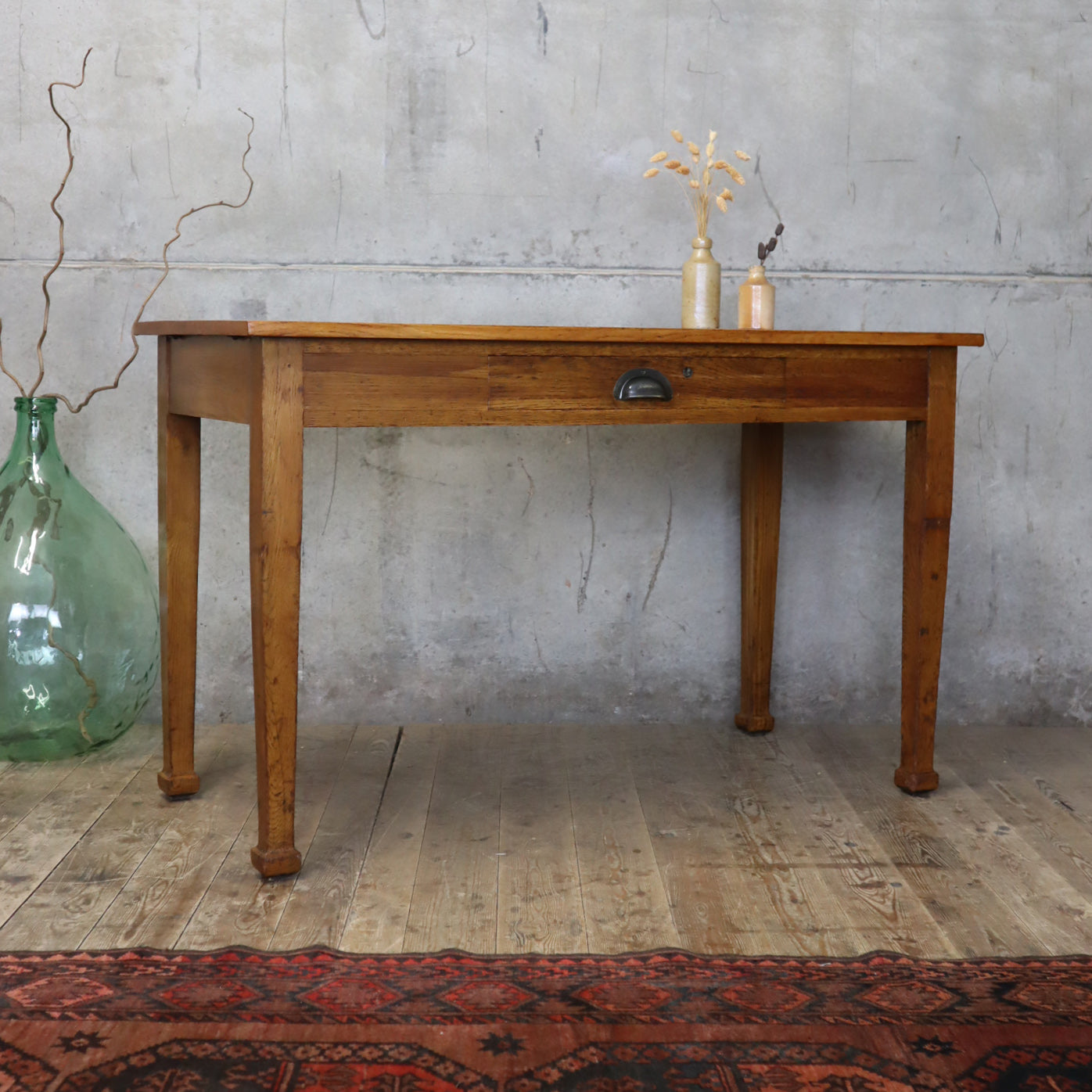 Vintage Rustic Oak Library Desk / Table - 0303c – Mustard Vintage