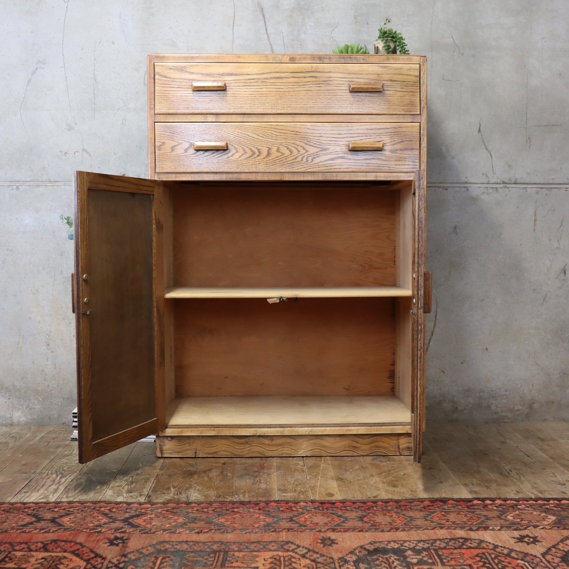 Vintage Oak Rustic Storage Cupboard - 2611d – Mustard Vintage