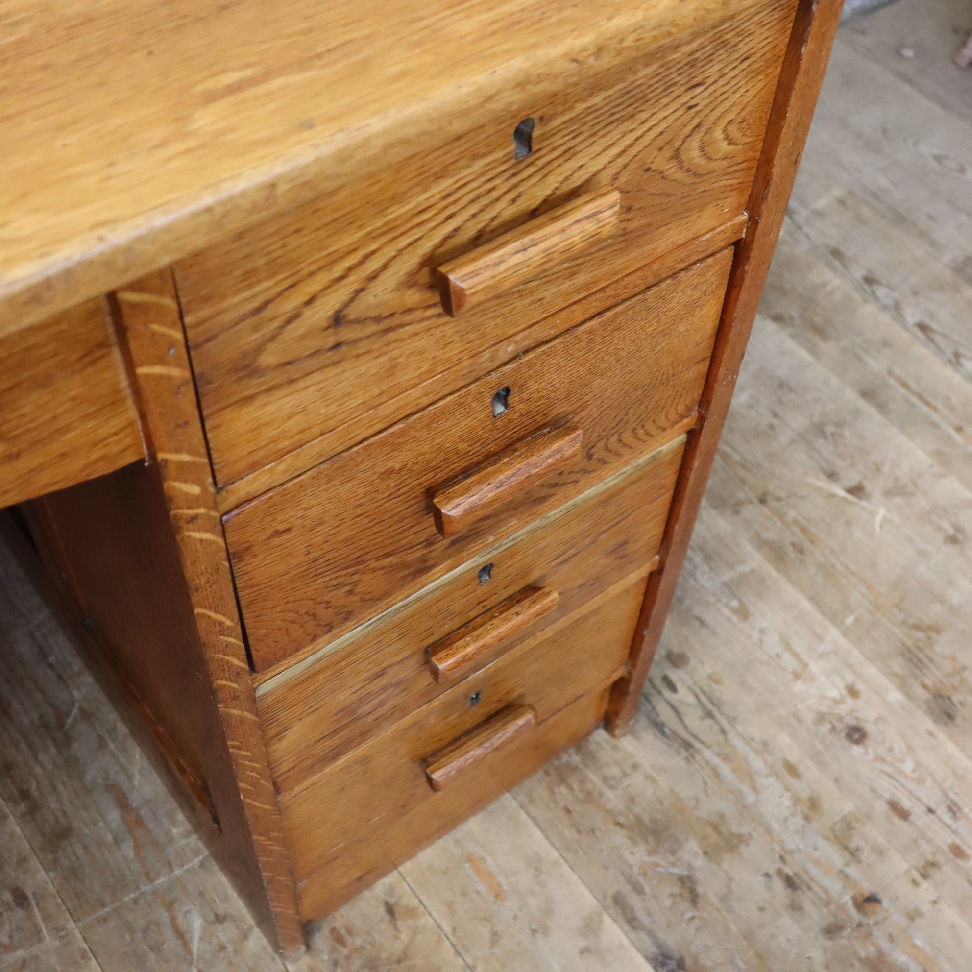 Vintage Rustic Oak Desk - 1308c – Mustard Vintage