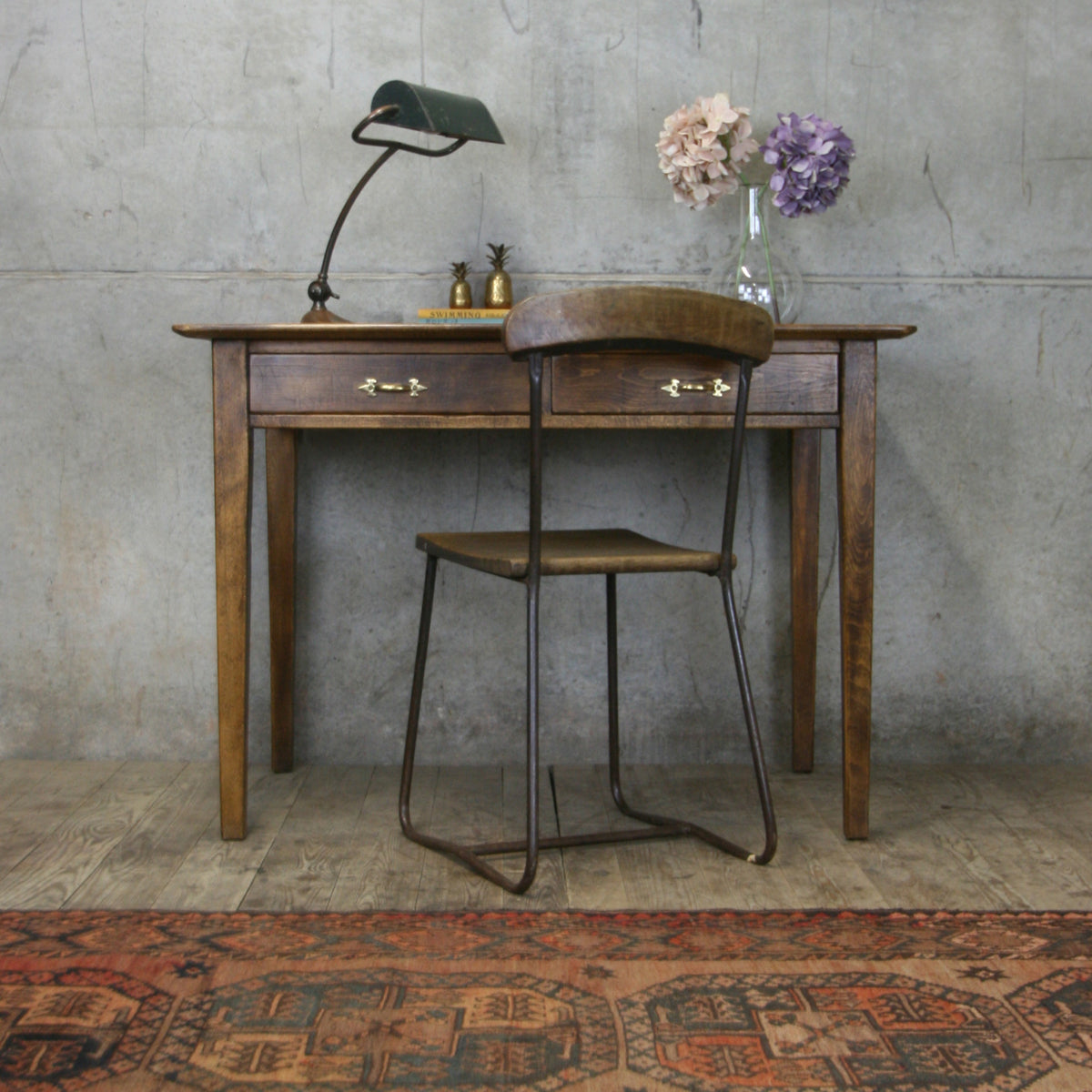 Vintage Rustic School Desk – Mustard Vintage