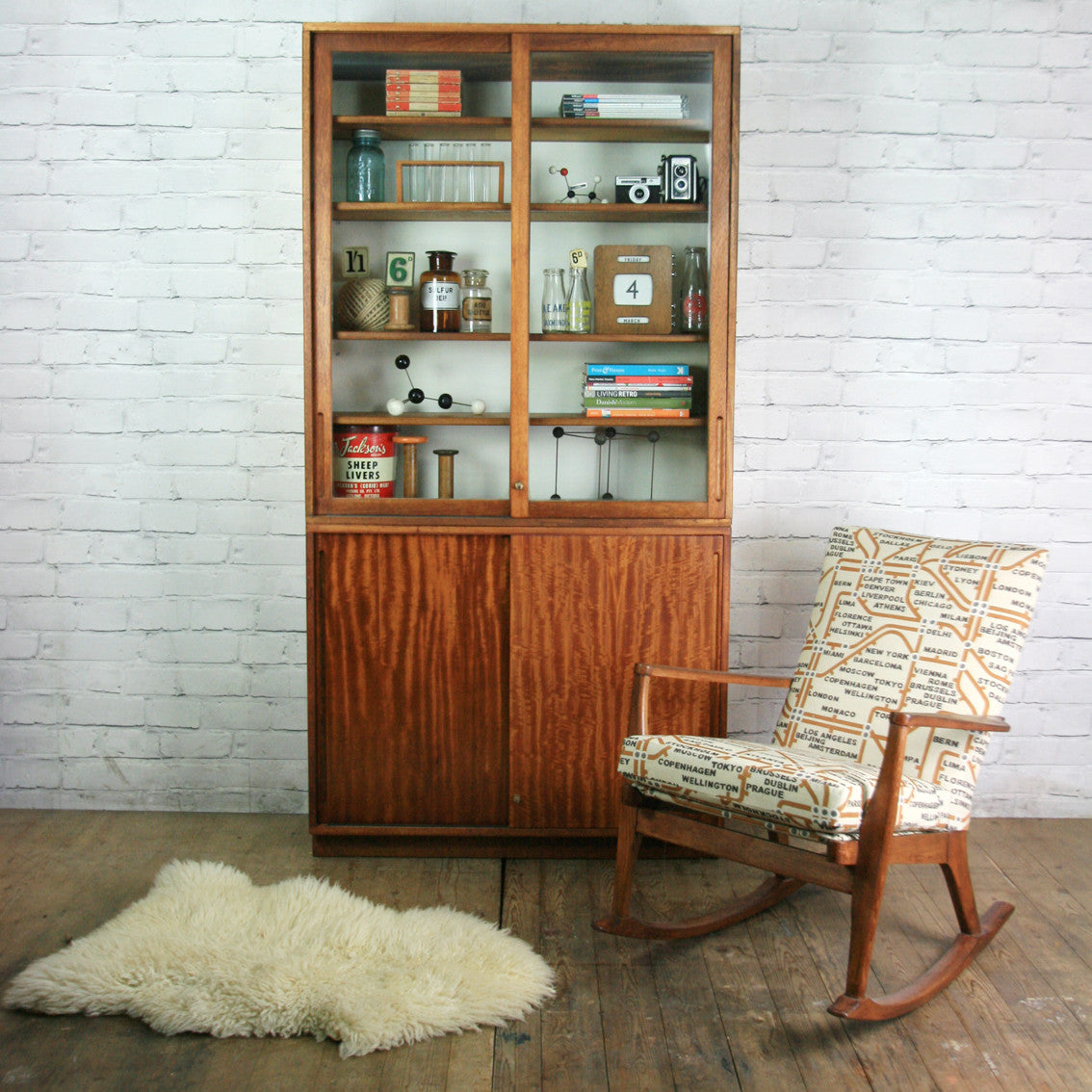 Vintage Teak School Laboratory Cabinet – Mustard Vintage