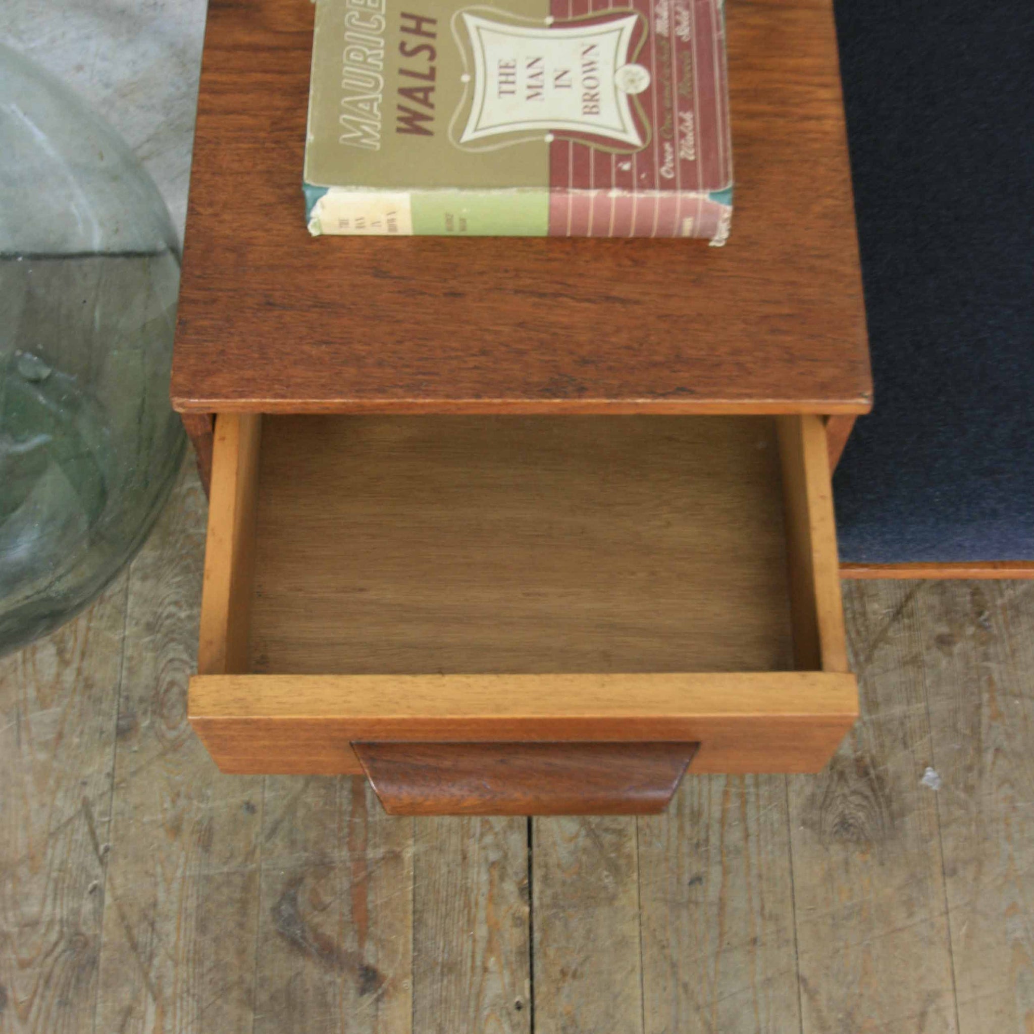 Mid Century Chippy Heath Teak Telephone Seat – Mustard Vintage