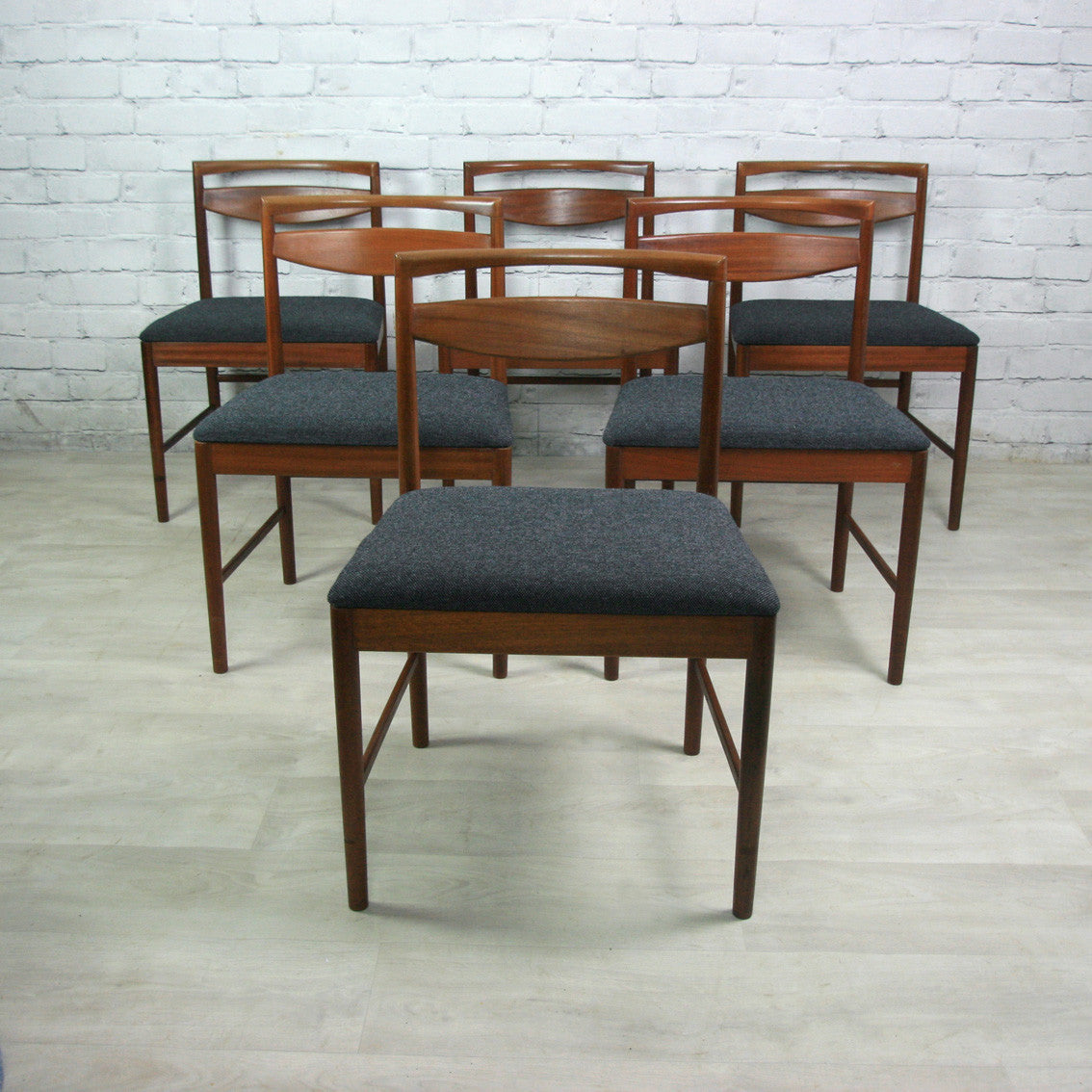 6 Vintage 1970s McIntosh Teak Dining Chairs – Mustard Vintage