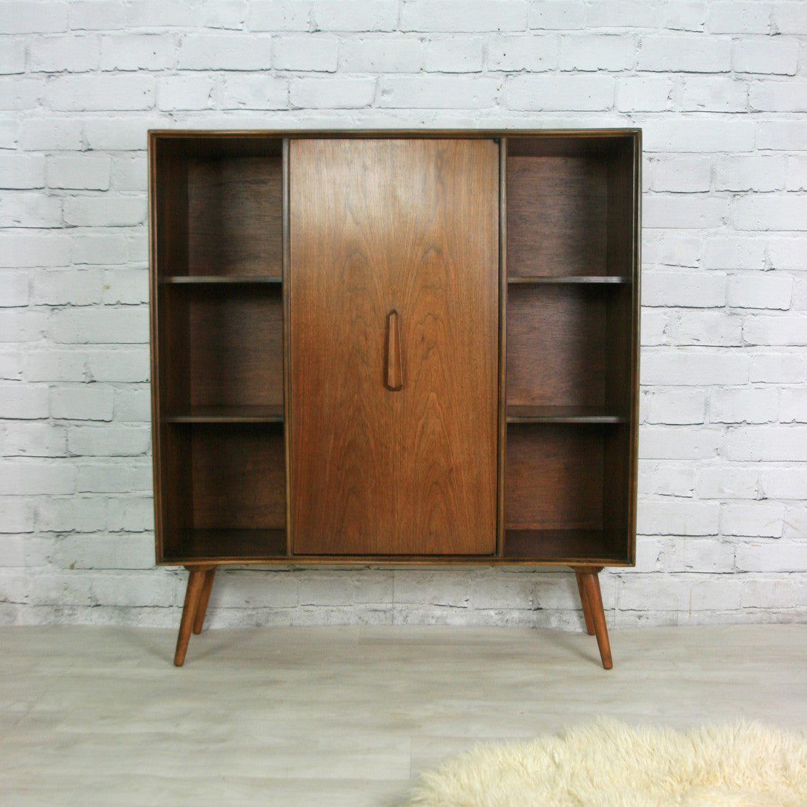 Vintage 1950s Deilcraft Walnut Bookcase – Mustard Vintage