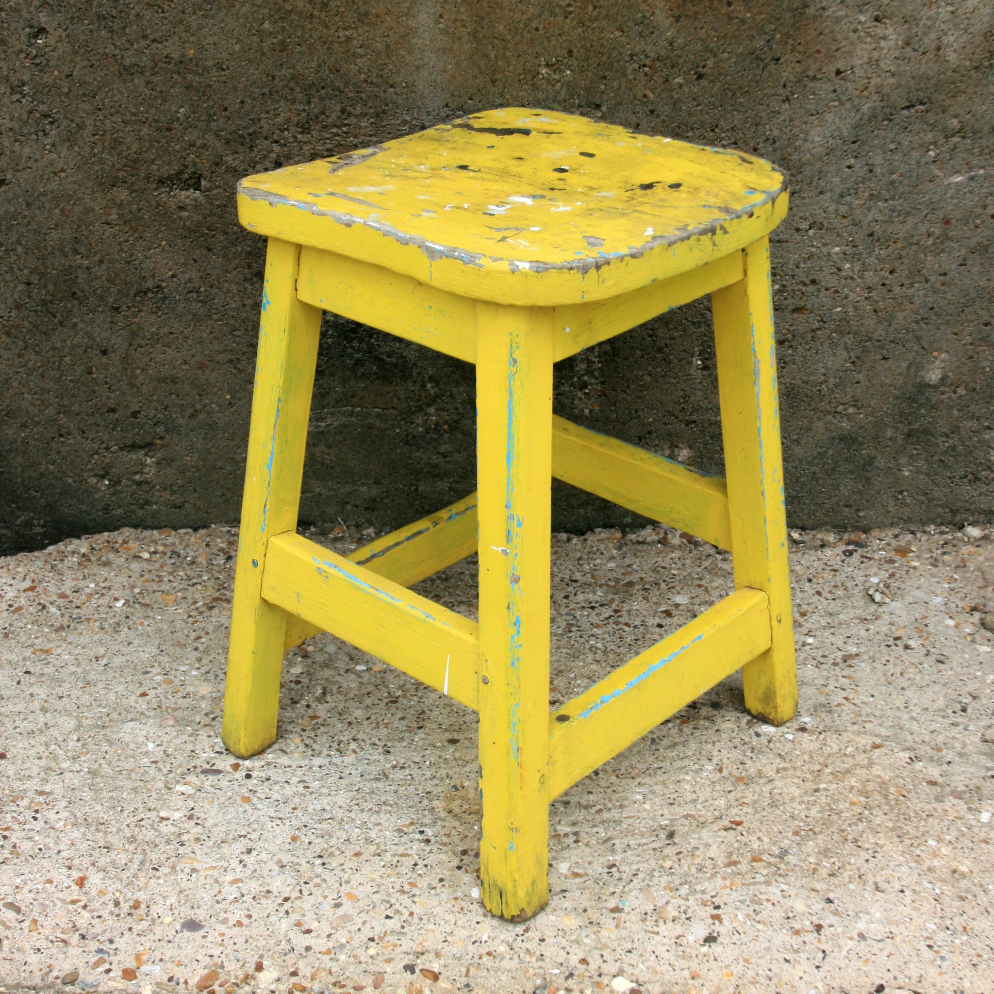 Vintage 1960s Rough Luxe School Lab Stool – Mustard Vintage